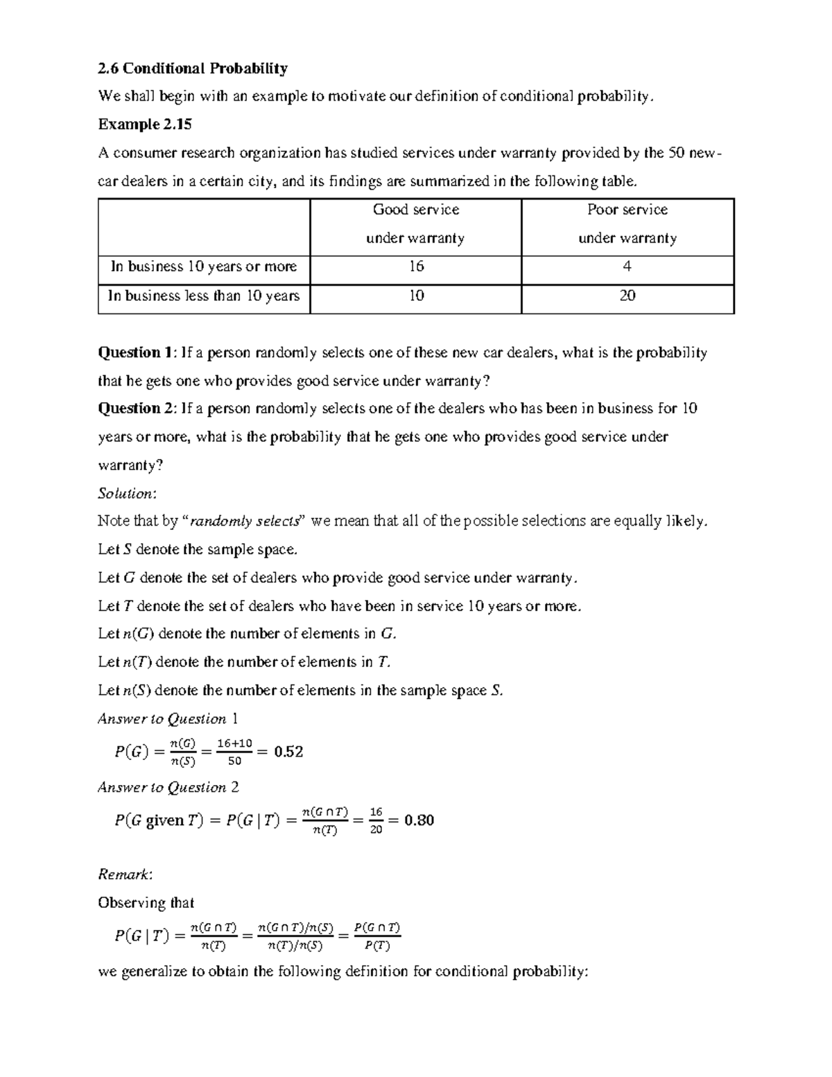 Conditional Probability Revised - 2 Conditional Probability We shall ...