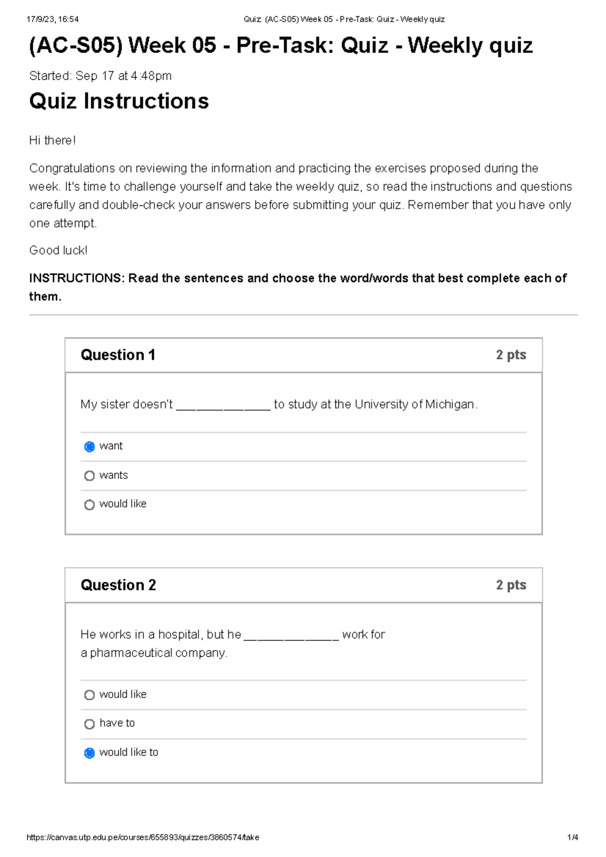 Quiz (AC-S05) Week 05 - Pre-Task Quiz - Weekly quiz - (AC-S05) Week 05 ...