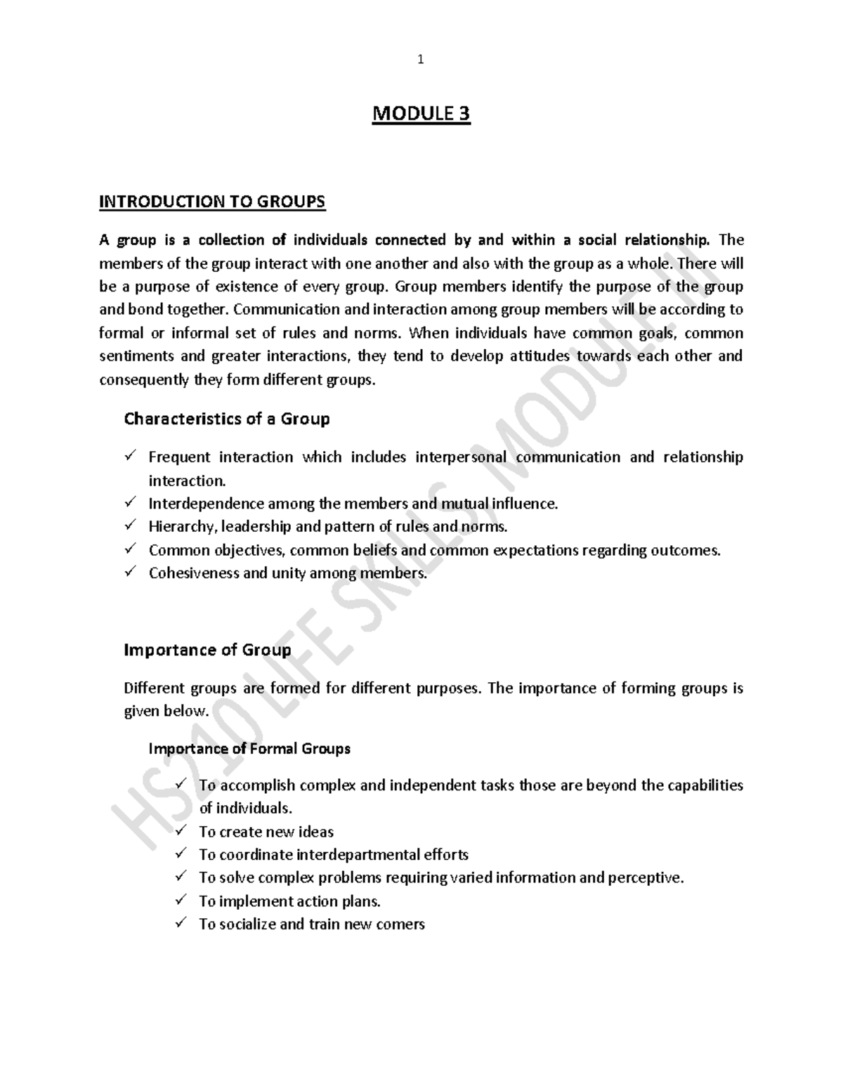 LIFE Skills-3 - Lecture notes for life skill, module3 - MODULE 3 ...