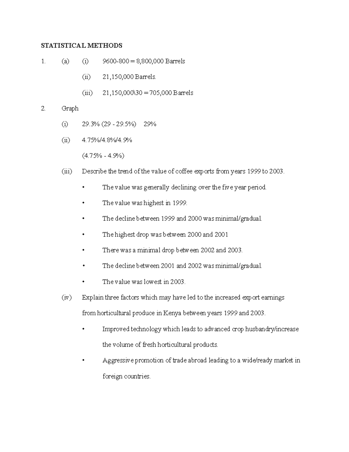 4. Statistical Methods A - STATISTICAL METHODS (a) (i) 9600-800 ...