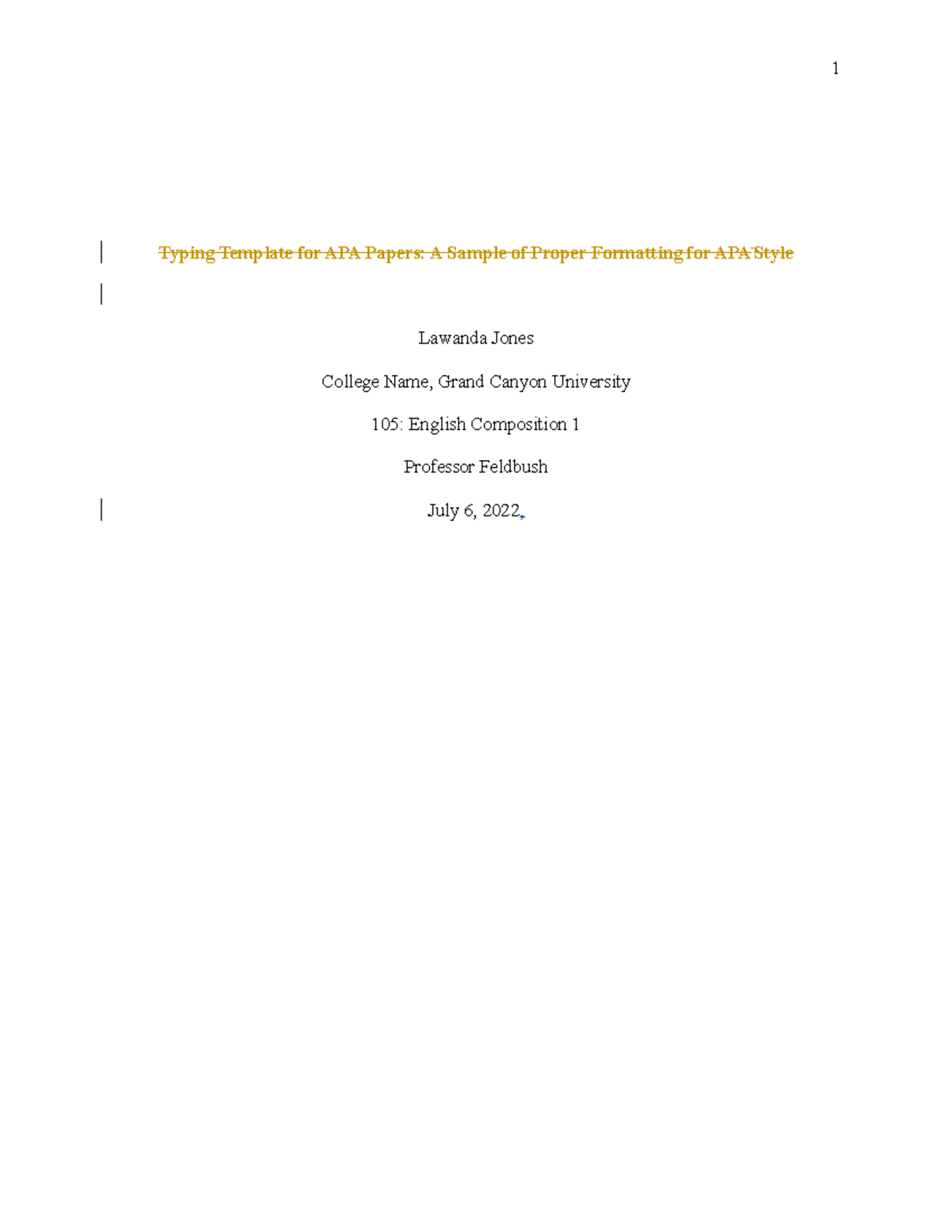 Rhetoric Paper - Nice essay - Typing Template for APA Papers: A Sample ...