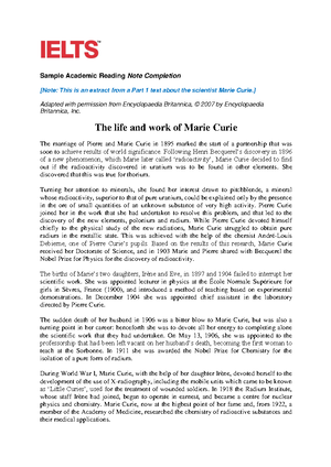 Academic reading sample task matching features - Academic Reading sample task – Matching ...