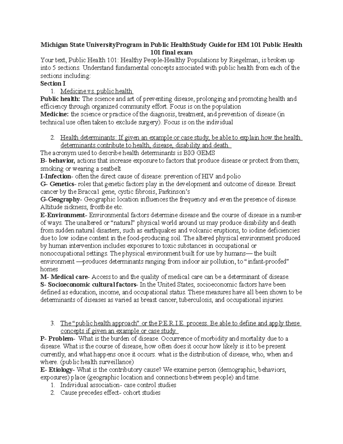 Public Health Study Guide - Understand fundamental concepts associated ...