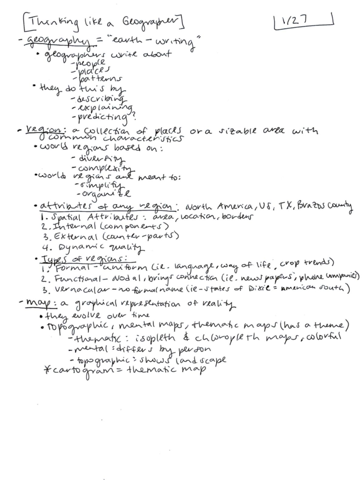 lecture notes thinking like a geographer - 11/ places [Thinking like a ...