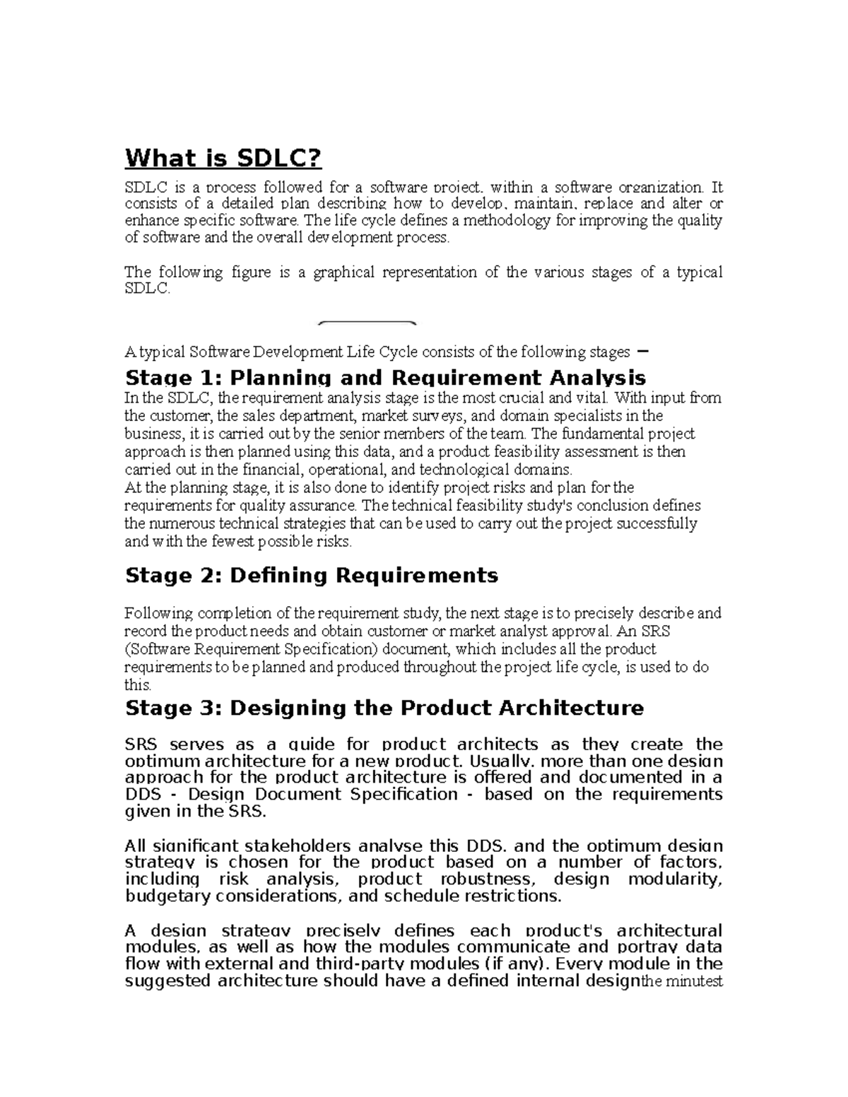Software Development Life Cycle-BCA-2nd - What is SDLC? SDLC is a ...