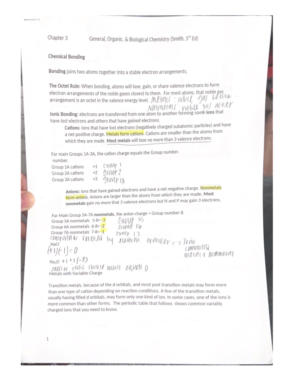 Chapter 4 - CHM-105 - Studocu