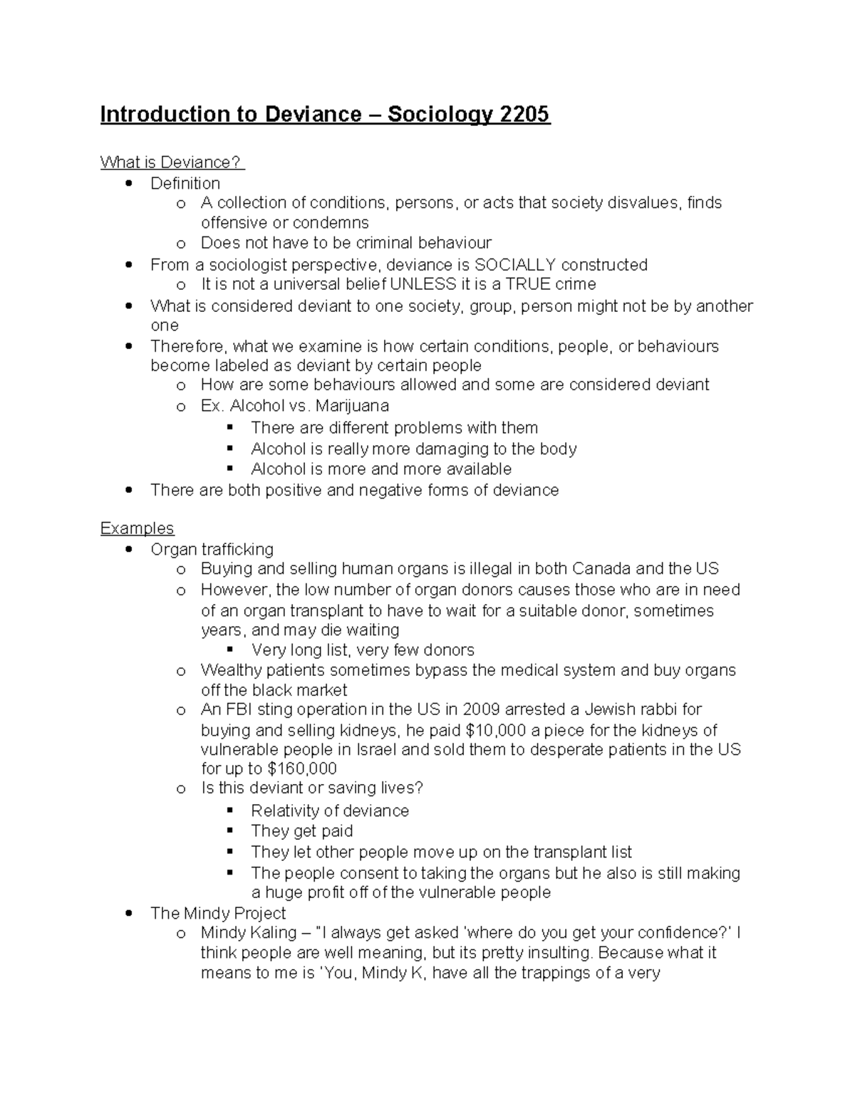 Sociology of Deviance - final exam summary - Introduction to Deviance ...