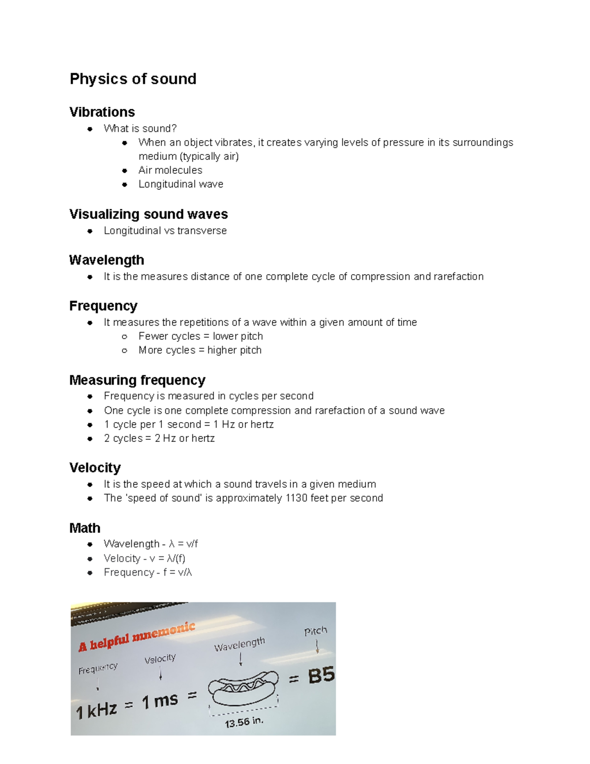 1/25 - physics of sound notes - Physics of sound Vibrations What is ...