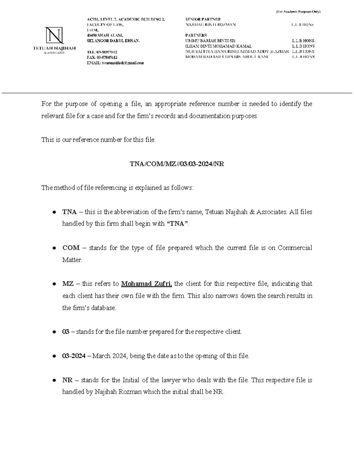 1. File Referencing - For the purpose of opening a file, an appropriate ...