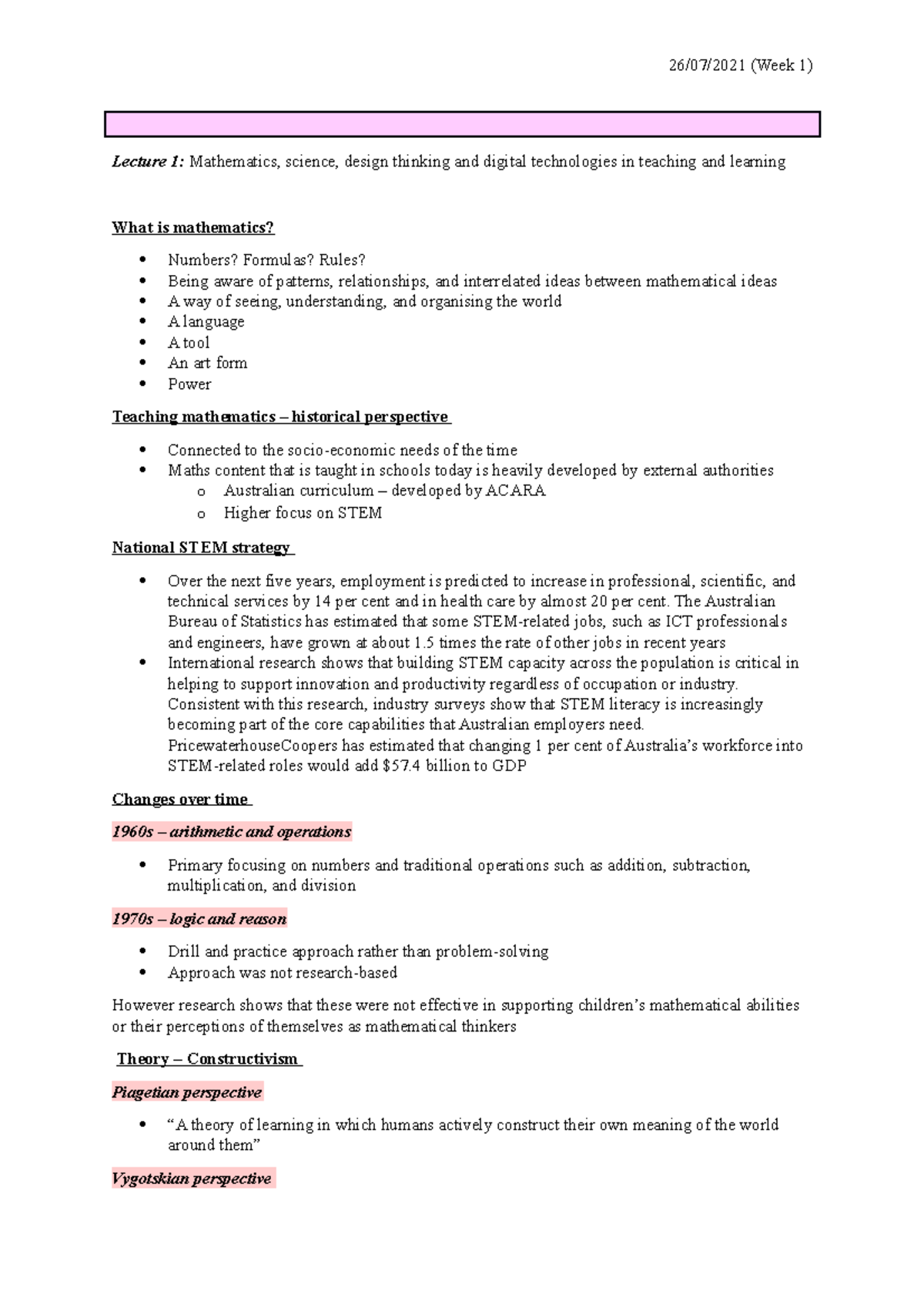 Lecture 1- Mathematics, science, design thinking and digital ...