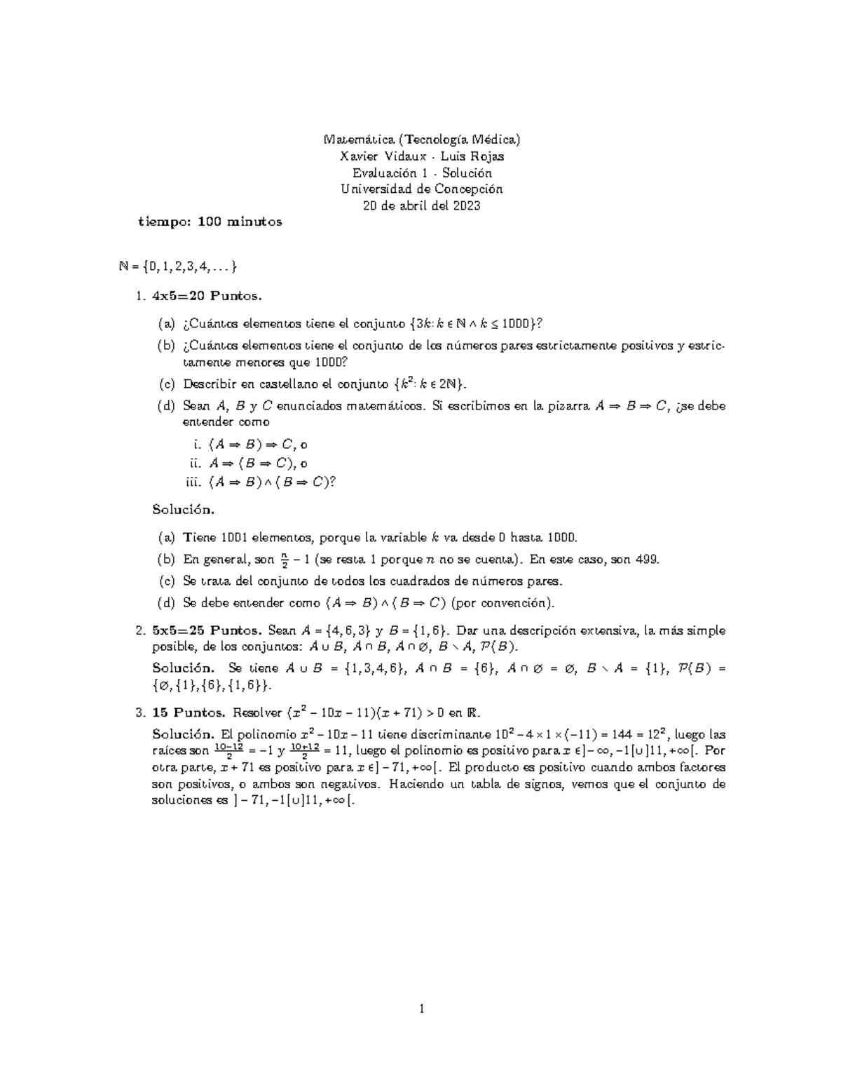 2023I Tec Med Eval1 Sol - Matem ́atica (Tecnolog ́ıa M ́edica) Xavier ...