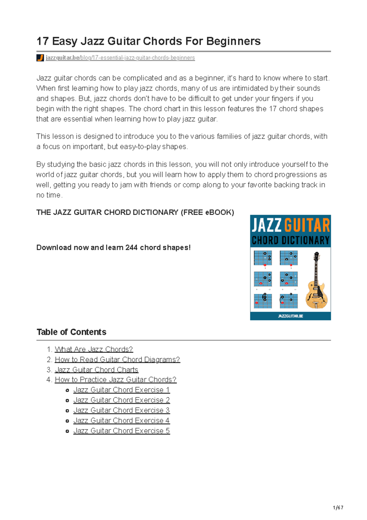 Jazzguitar.be-17 Easy Jazz Guitar Chords For Beginners - 17 Easy Jazz ...