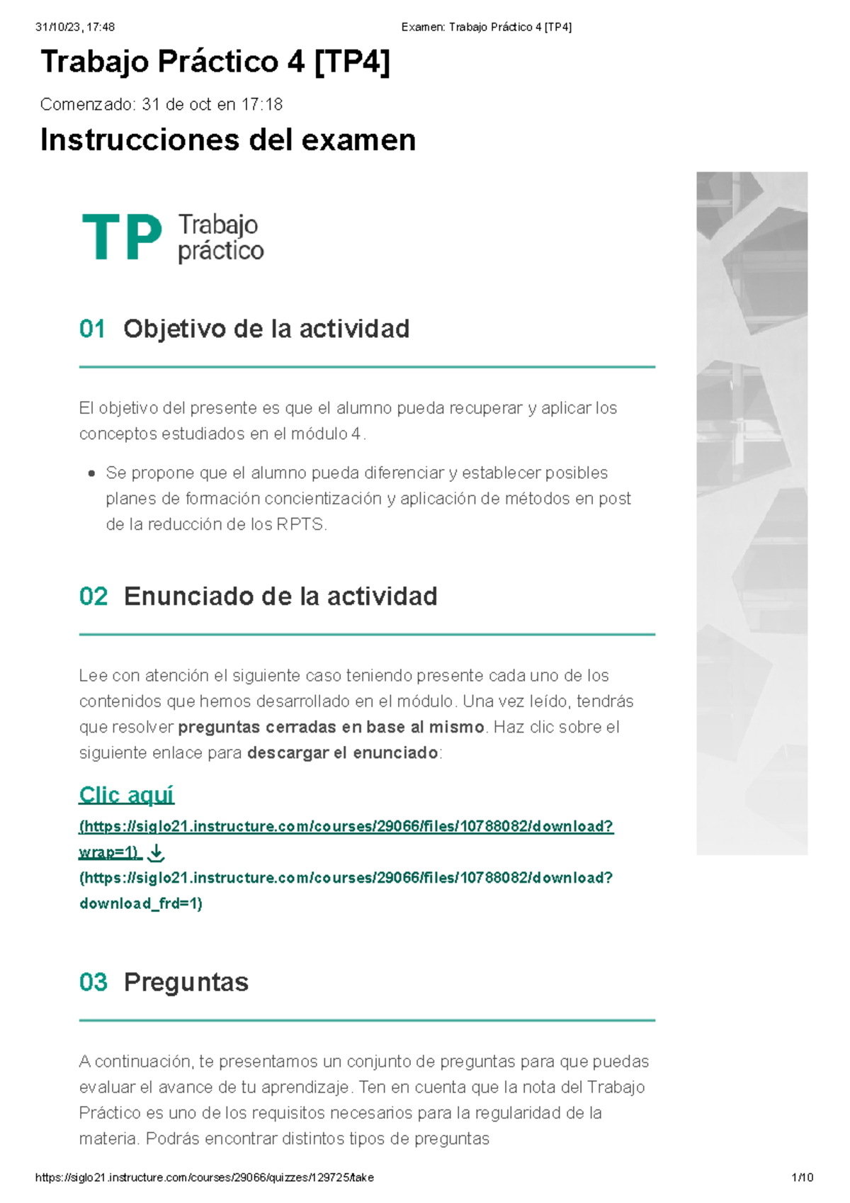 Examen Trabajo Práctico 4 [TP4] Programa DE Asistencia Integral - Trabajo Práctico 4 [TP4] - Studocu