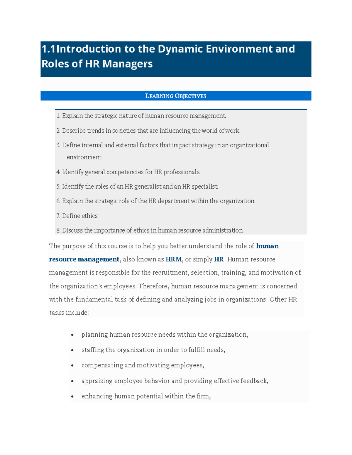 C232 hr - book - 1 to the Dynamic Environment and Roles of HR Managers ...