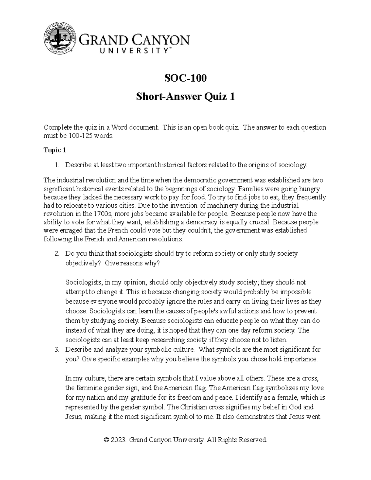 SOC-100.Short-Answer Quiz 1 1-8-18 - SOC- Short-Answer Quiz 1 Complete ...