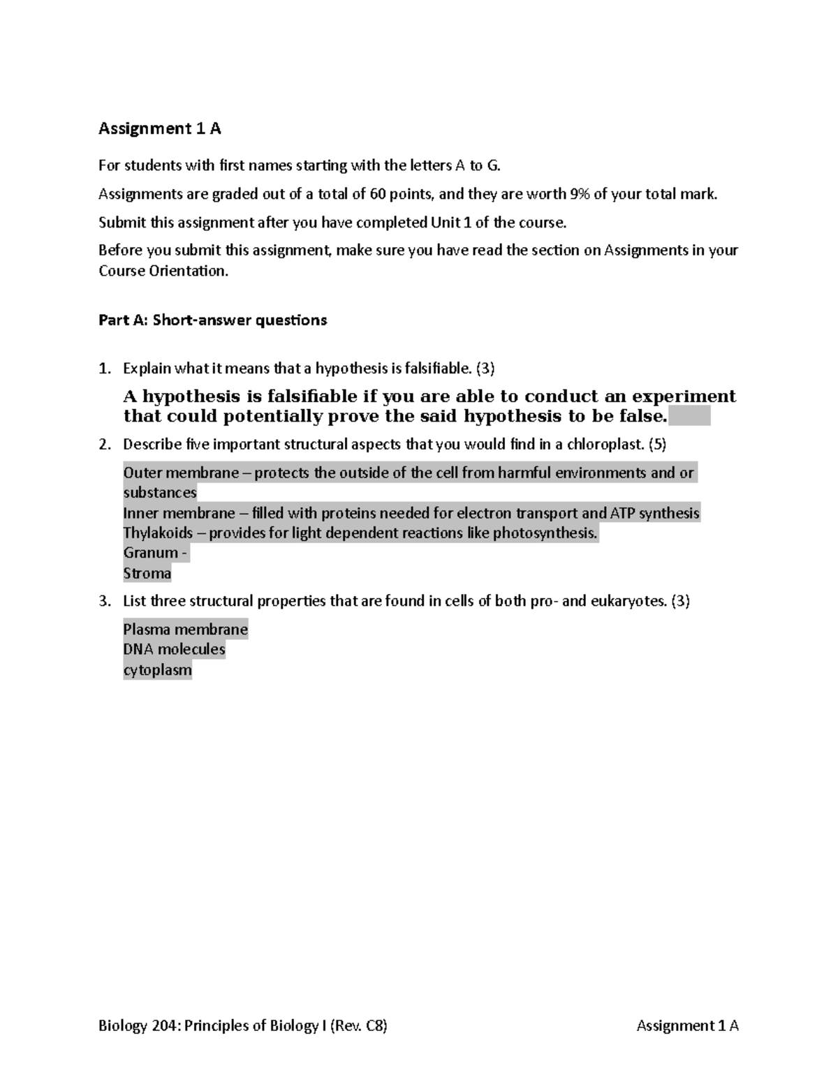 Assignment-1A-(A-G) - Assignment - Assignment 1 A For students with first names starting with ...