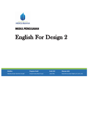 Modul English for Design 15 - MODUL PERKULIAHAN English For Design 2 ...
