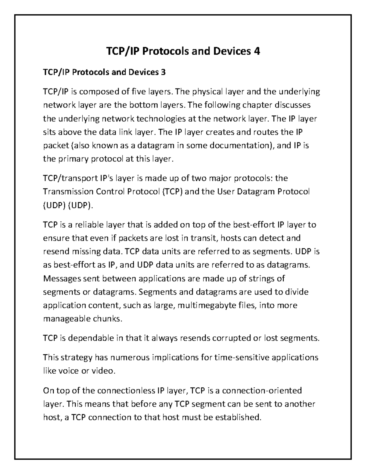 Tcp 4 Tcp Tcpip Protocols And Devices 4 Tcpip Protocols And Devices 3 Tcpip Is Composed