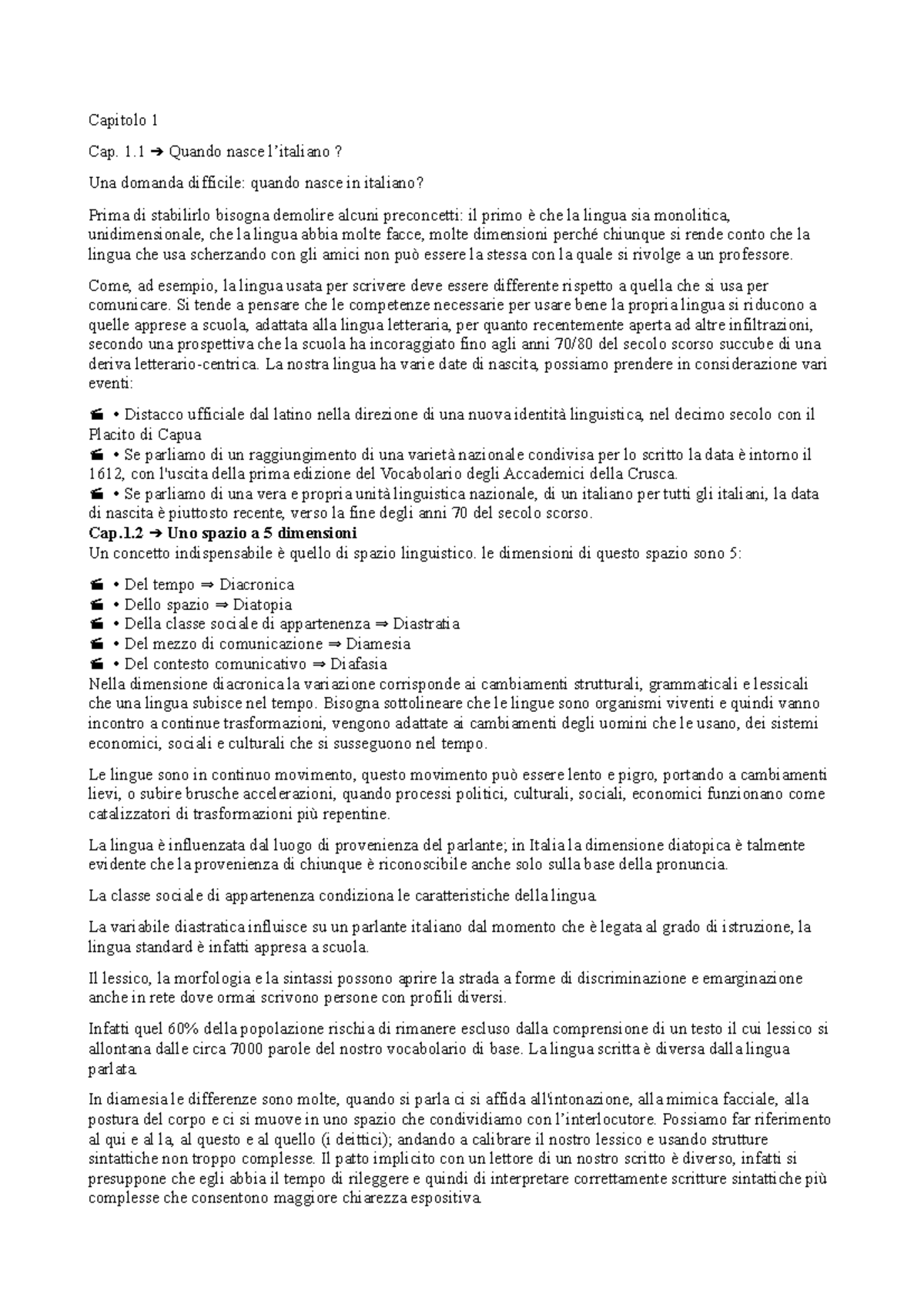 Viaggio nei tempi della lingua italiana - Capitolo 1 Cap. 1 Quando ...