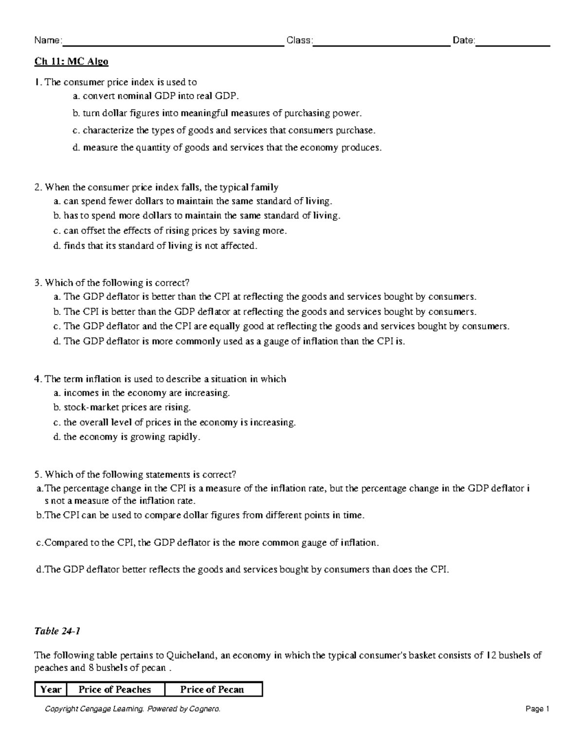 Seminar practice material on CPI - Ch 11: MC Algo 1. The consumer price ...