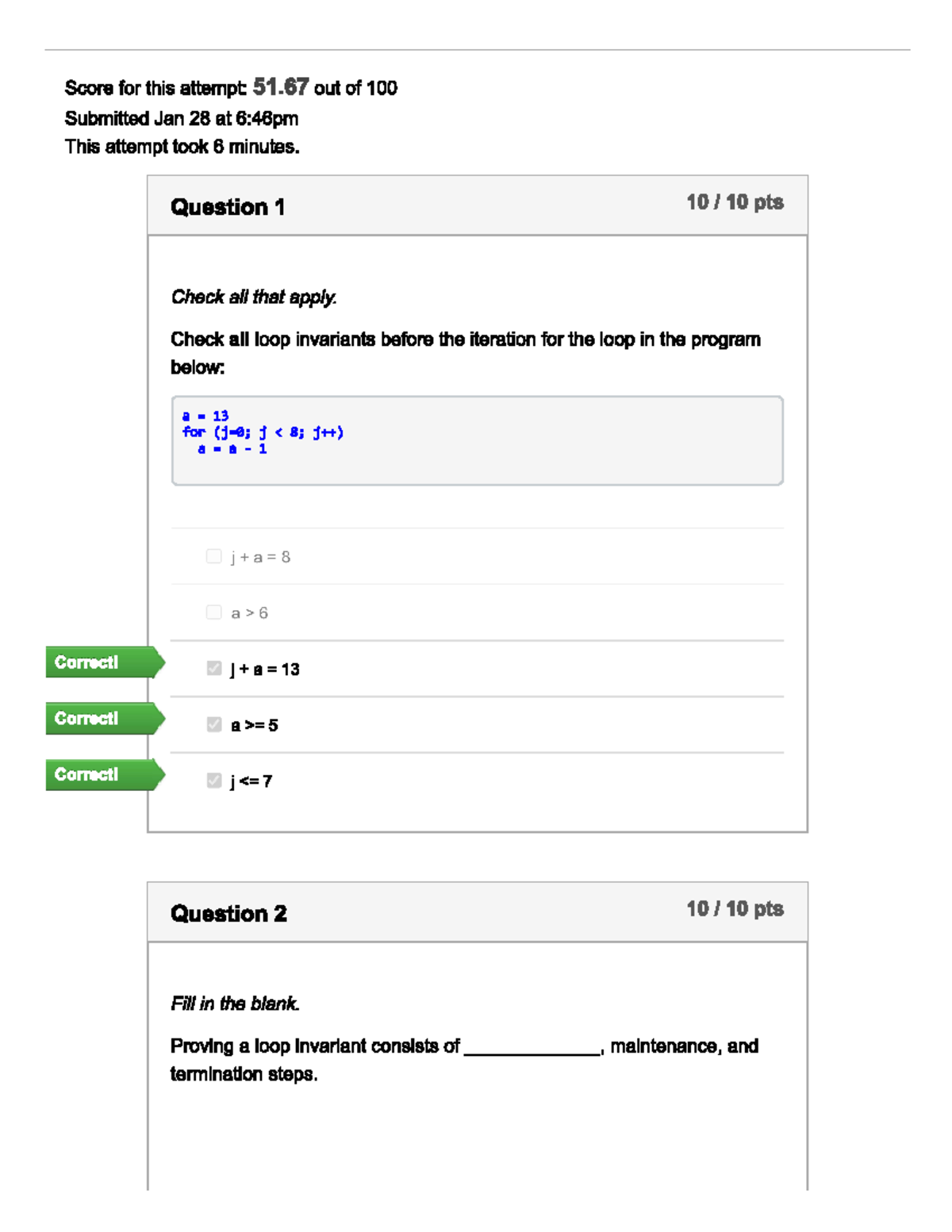 M2V4 - Practicing more loop invariants familiarity - COMP 3270 - Studocu