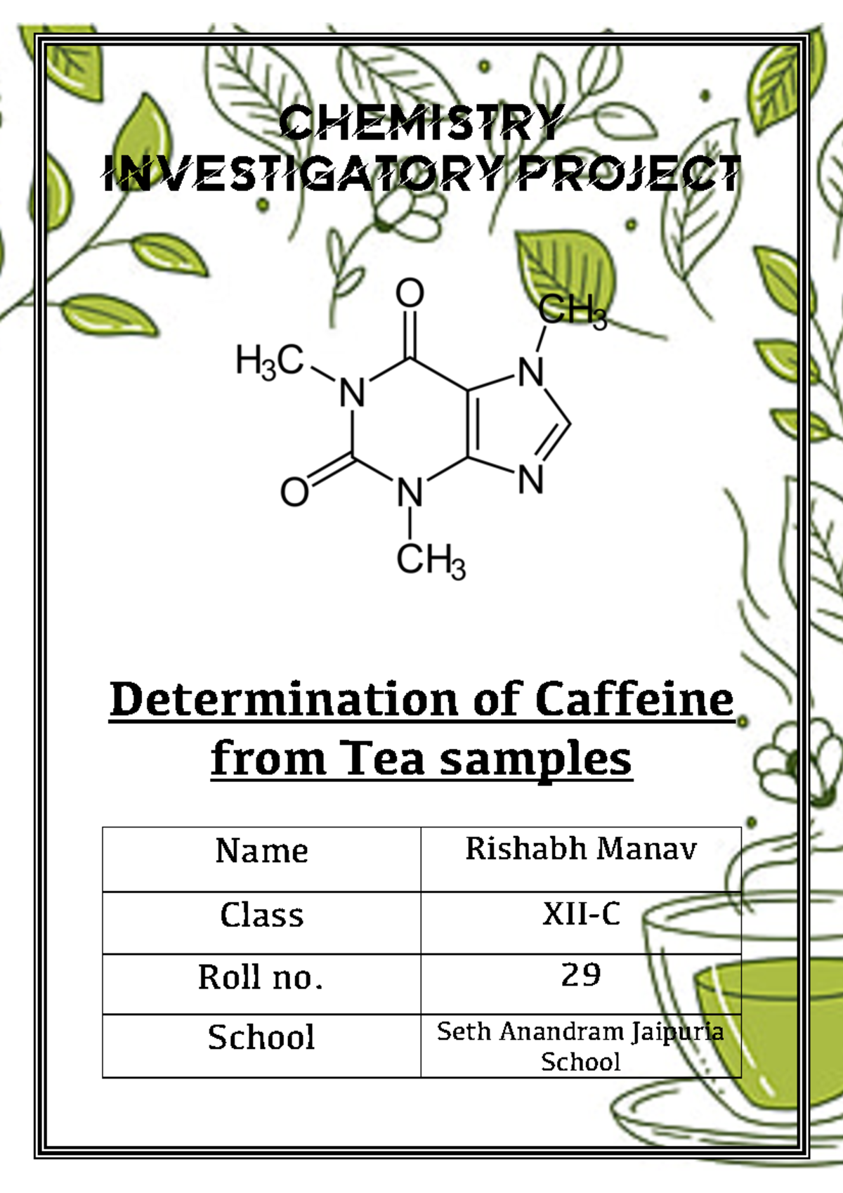 Rishabh manav XII-C IP - this is a chemistry ip project - Chemistry investigatory project - Studocu
