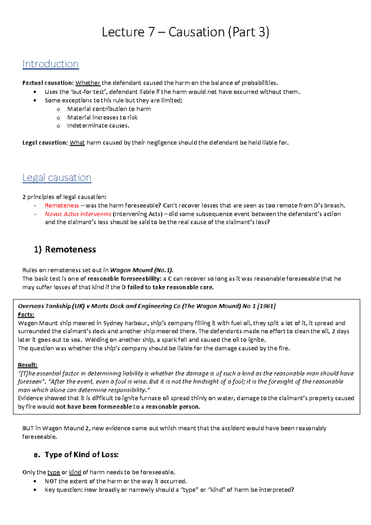 Causation (Part 3) Lecture 7 notes - Lecture 7 – Causation (Part 3 ...