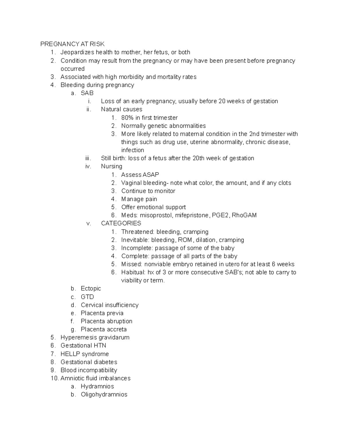 OB Test 3 - OB test 3 review - PREGNANCY AT RISK Jeopardizes health to ...