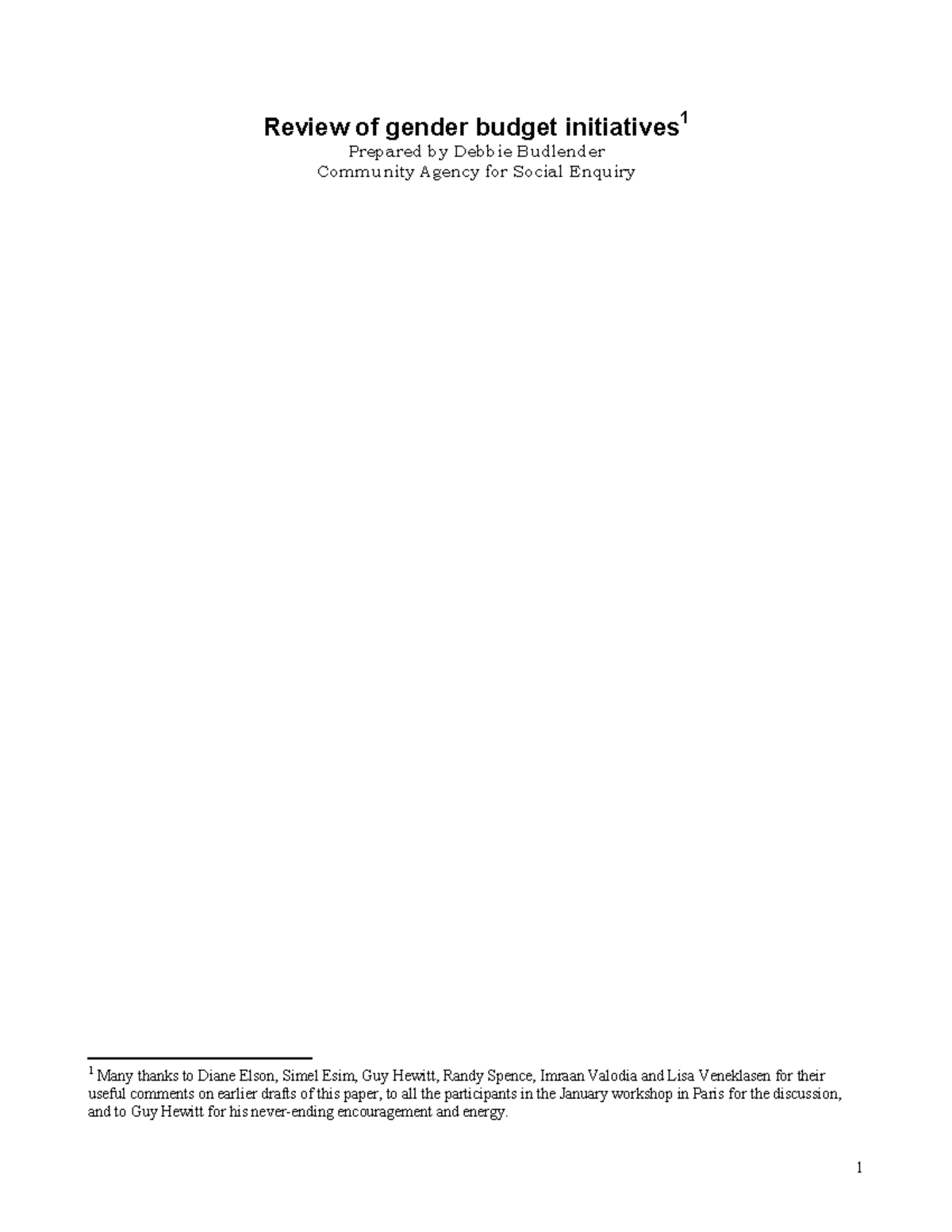 Review of Gender Budget Initiatives 1 Pr - Review of gender budget ...