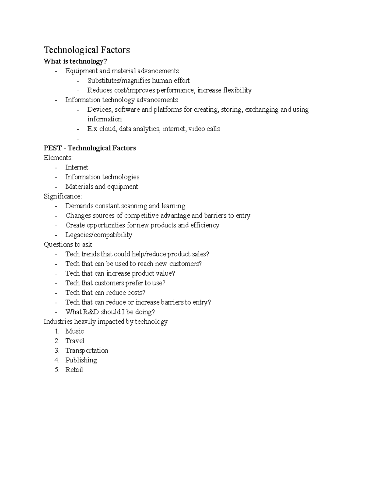 Technological Factors - Technological Factors What is technology ...