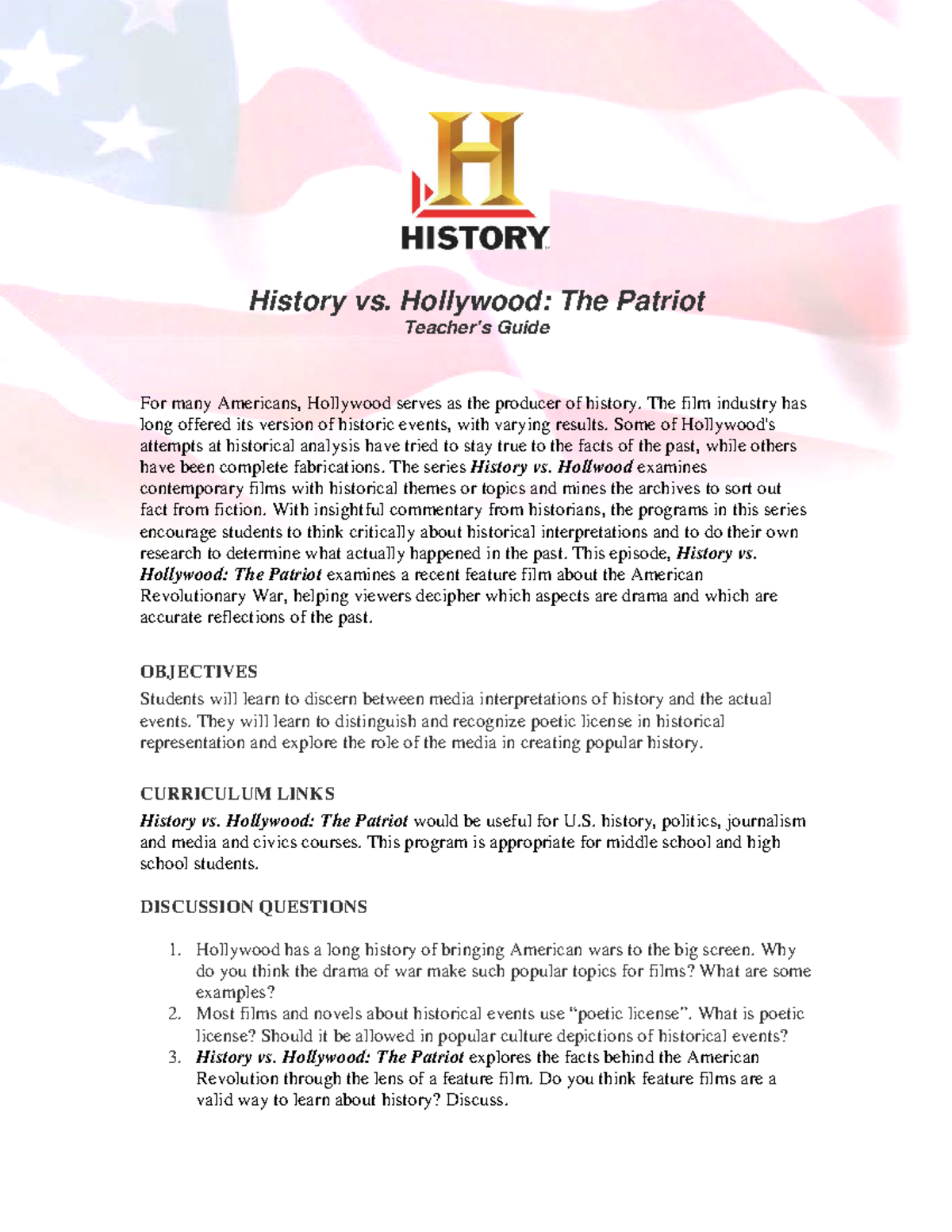 Historyvs Hollywood The Patriot - History vs. Hollywood: The Patriot ...
