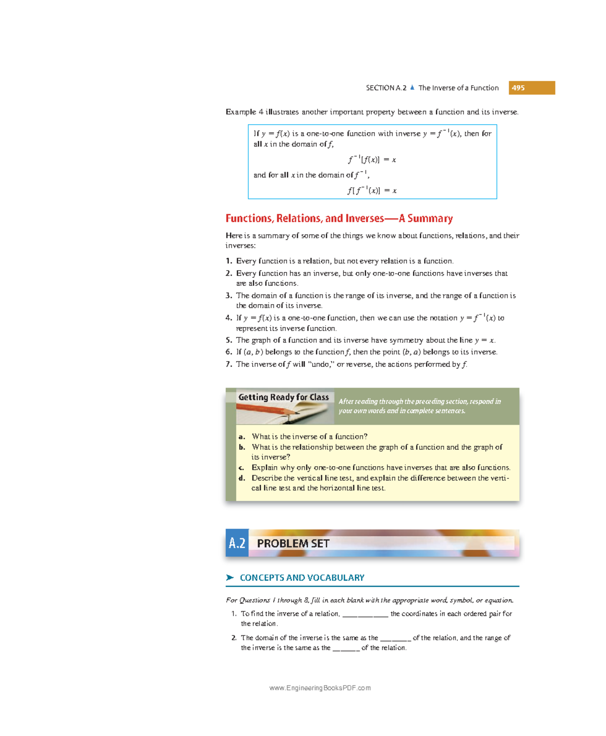The Inverse of a Function - Functions, Relations, and Inverses—A ...