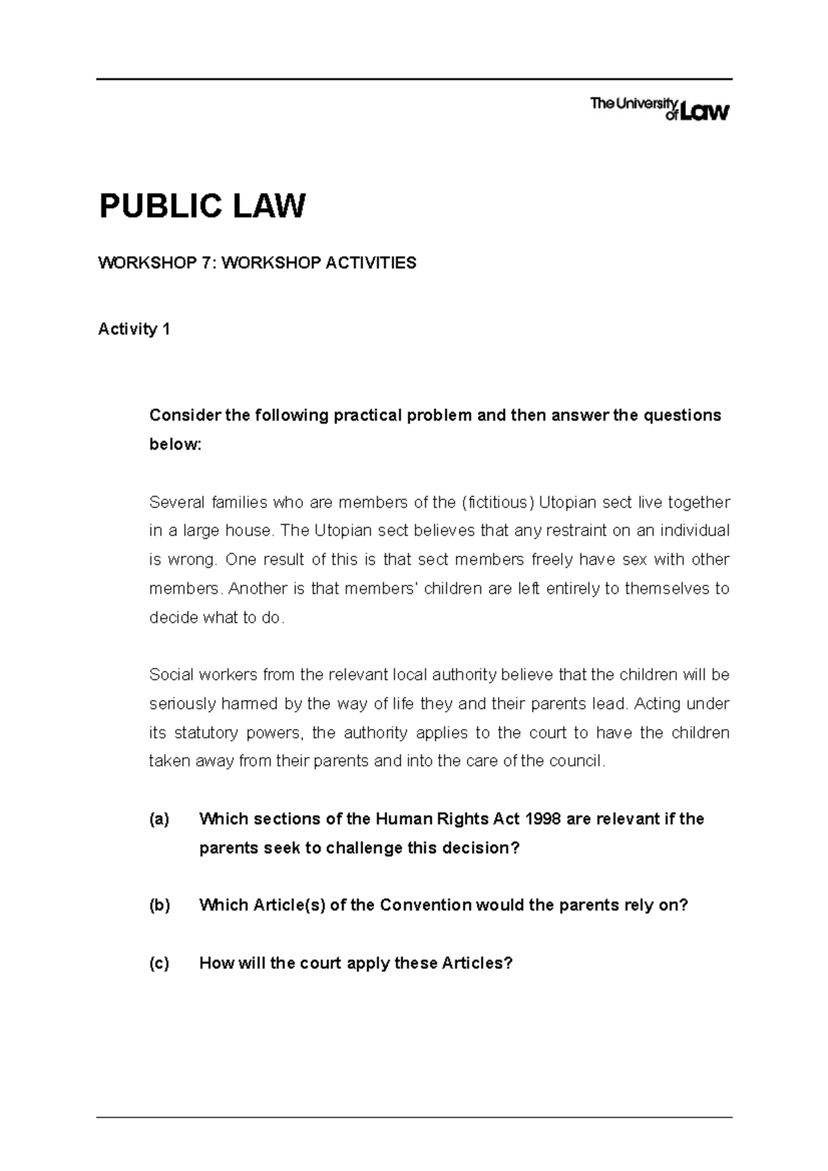 Public ws 7 - worksheet - PUBLIC LAW WORKSHOP 7: WORKSHOP ACTIVITIES ...
