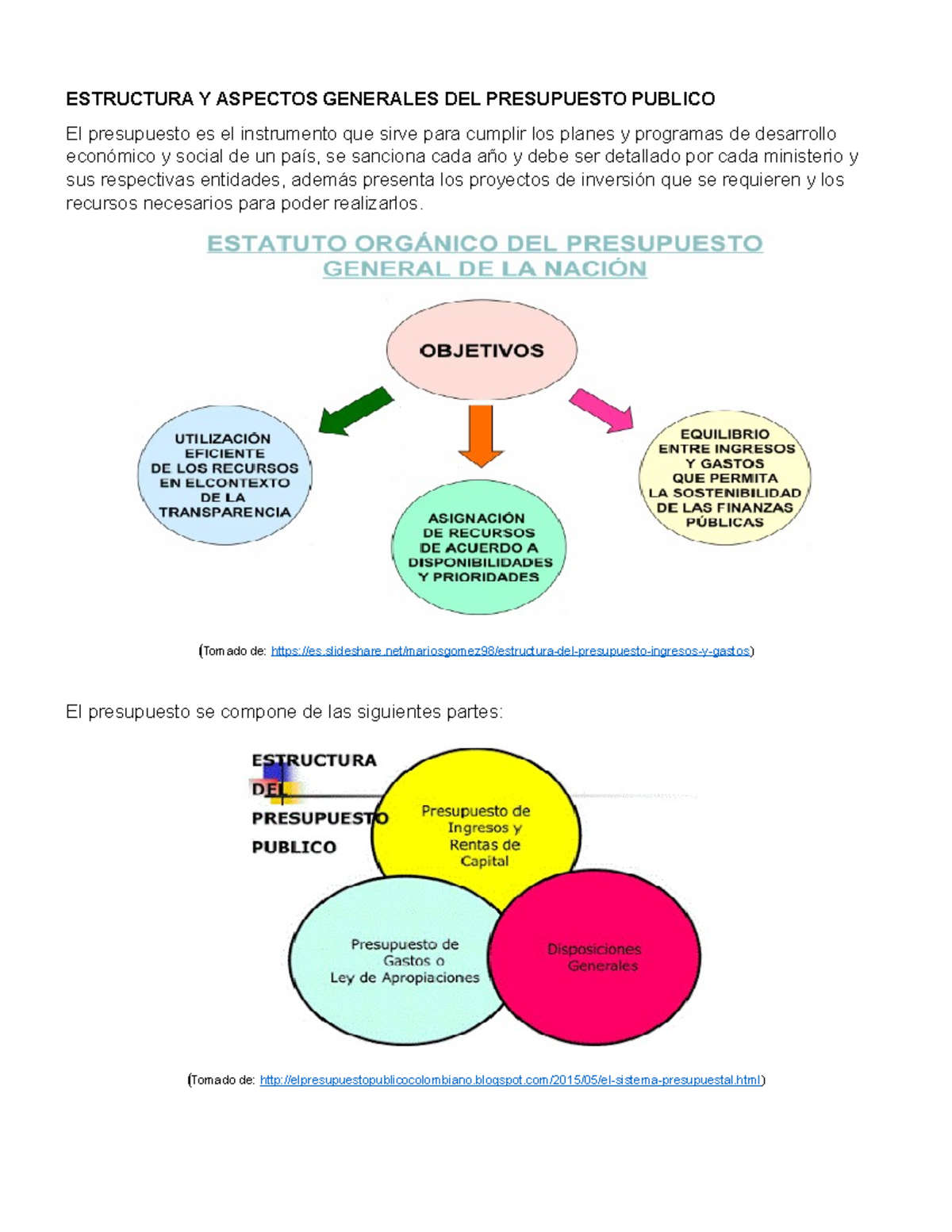 Estructura Y Aspectos Generales DEL Presupuesto Publico - ESTRUCTURA Y ...