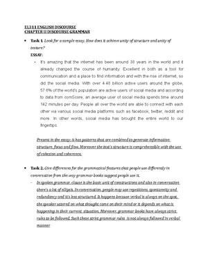 Chapter 2Less1 Discourse - EL311- English Discourse Lesson 1: Discourse ...