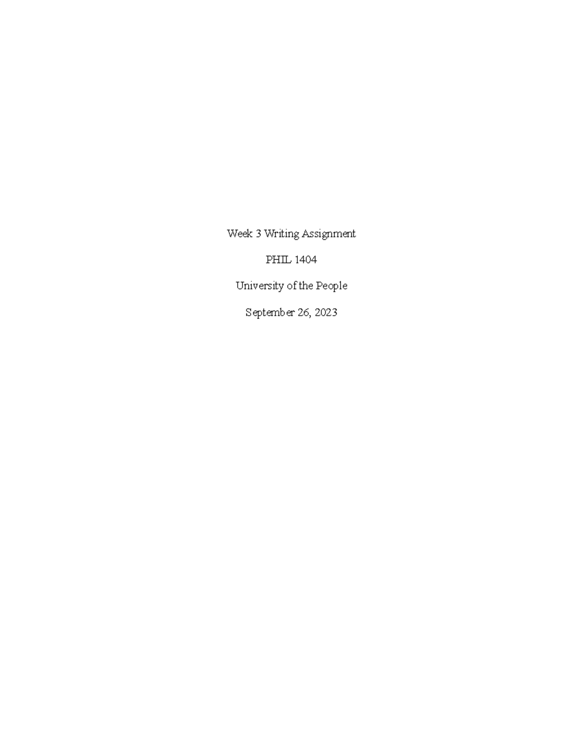Week 3 1404 - Written Assignment Unit 3 - Week 3 Writing Assignment ...