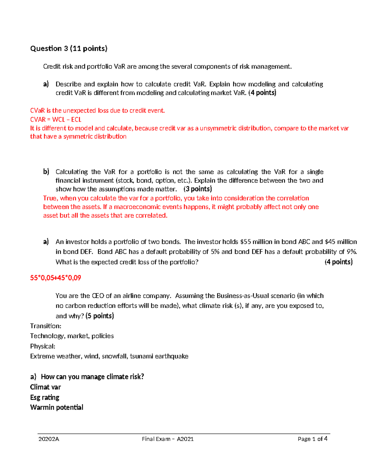Exam - solutions - 20202A Final Exam – A2021 Page 1 of 4 Question 3 (11 ...