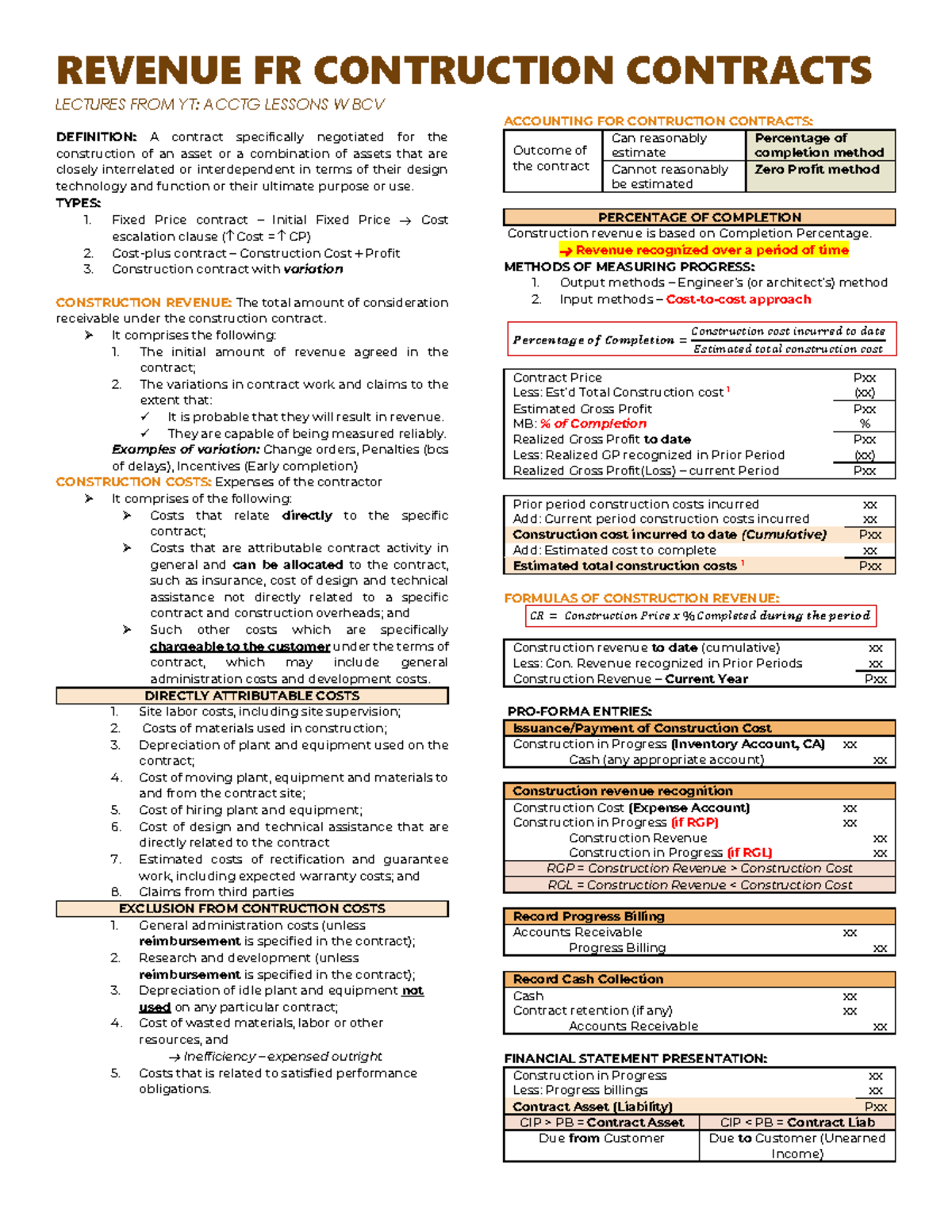 BCV-LTCC - review material - REVENUE FR CONTRUCTION CONTRACTS LECTURES ...