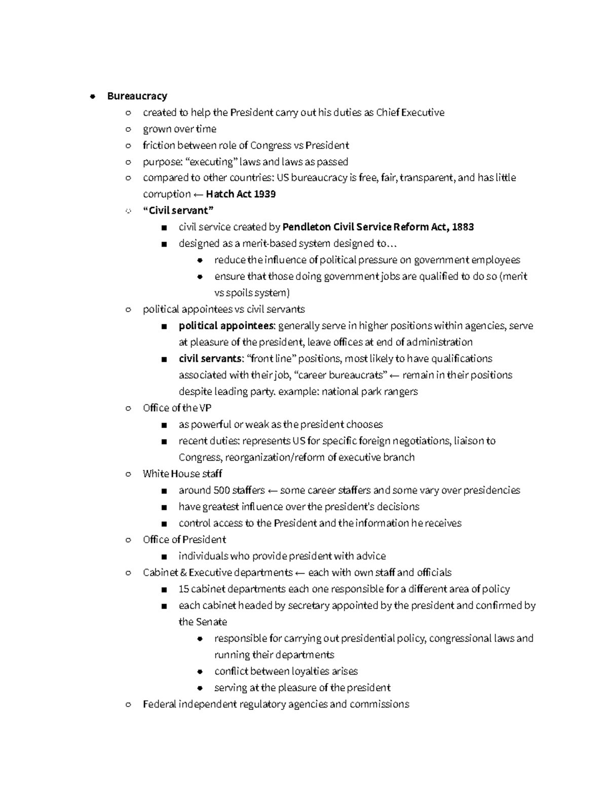 US Gov Notes Unit 3 (3 of 5) - Bureaucracy created to help the ...