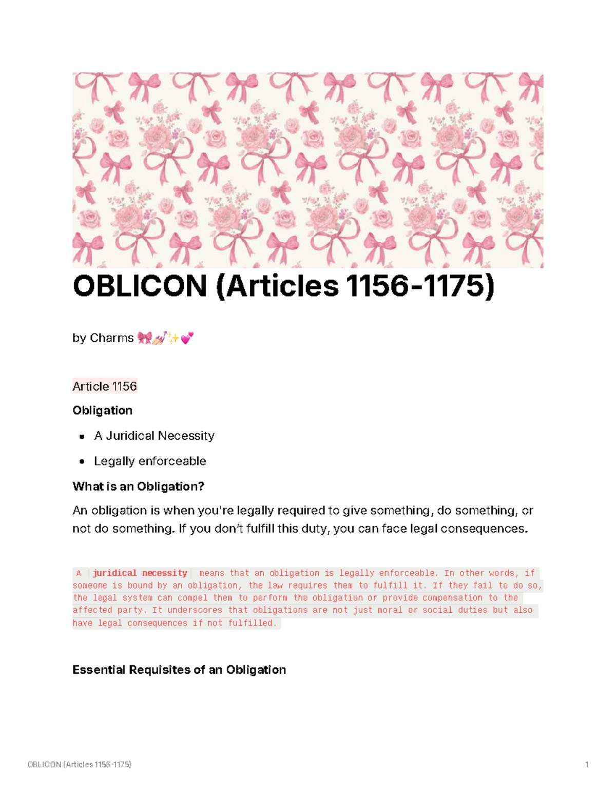Oblicon 1156-1175 Notes by Charms 🎀💅🏻 💕 - OBLICON (Articles 1156-1175 ...