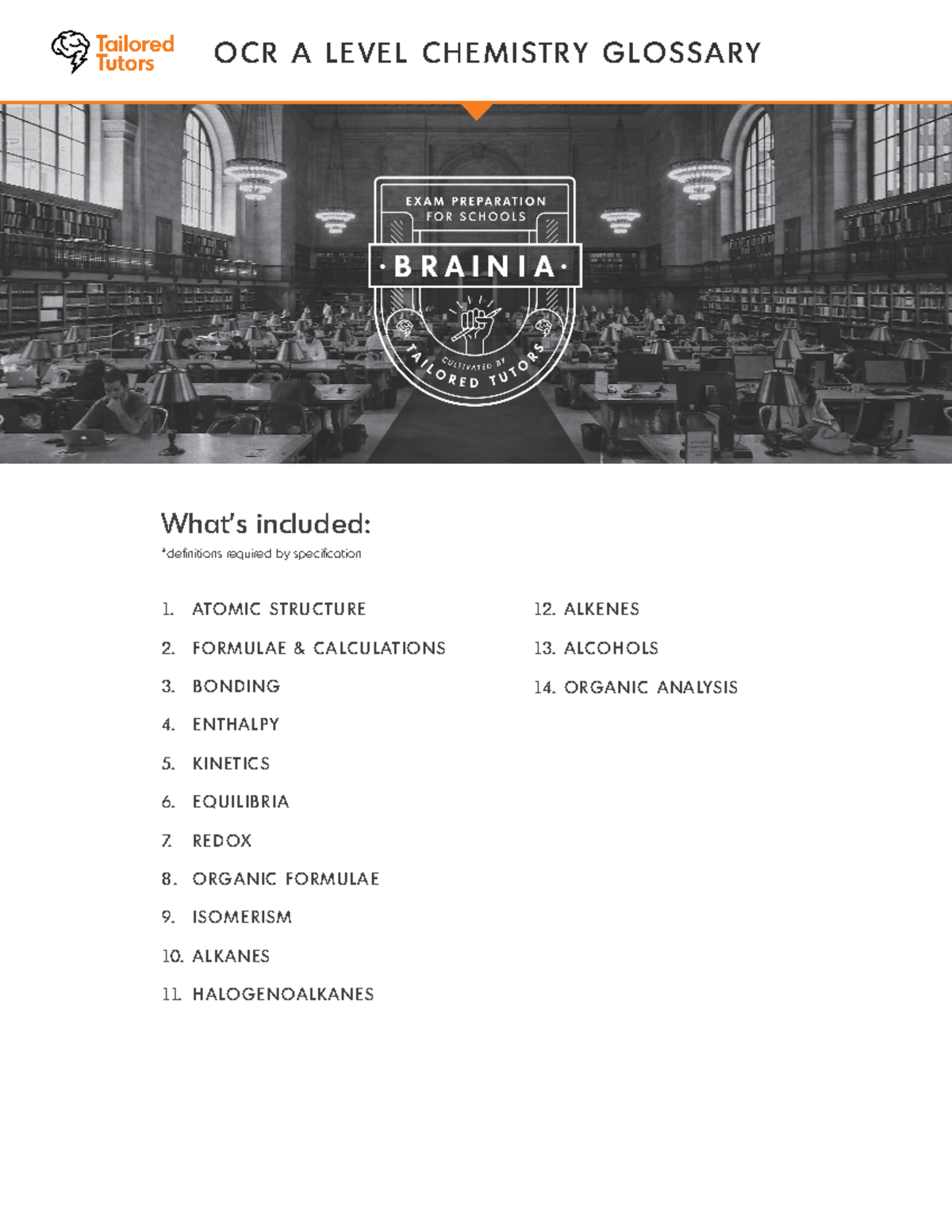 OCR AS Chemistry Glossary - What’s included: *definitions required by specification 1. ATO MIC ...