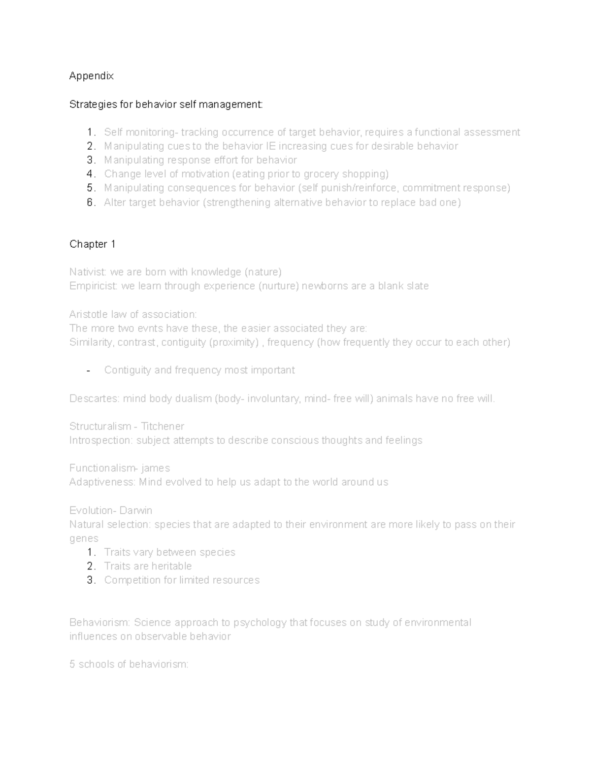 Exam - final exam study Behavioural psychology Russ - Appendix ...