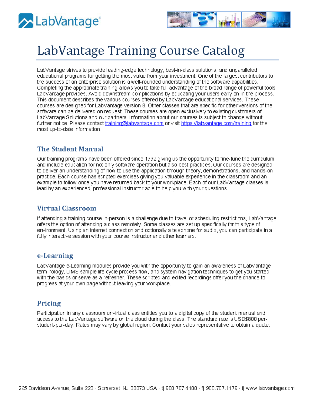 Lab Vantage Course Catalog - LabVantage Training Course Catalog ...