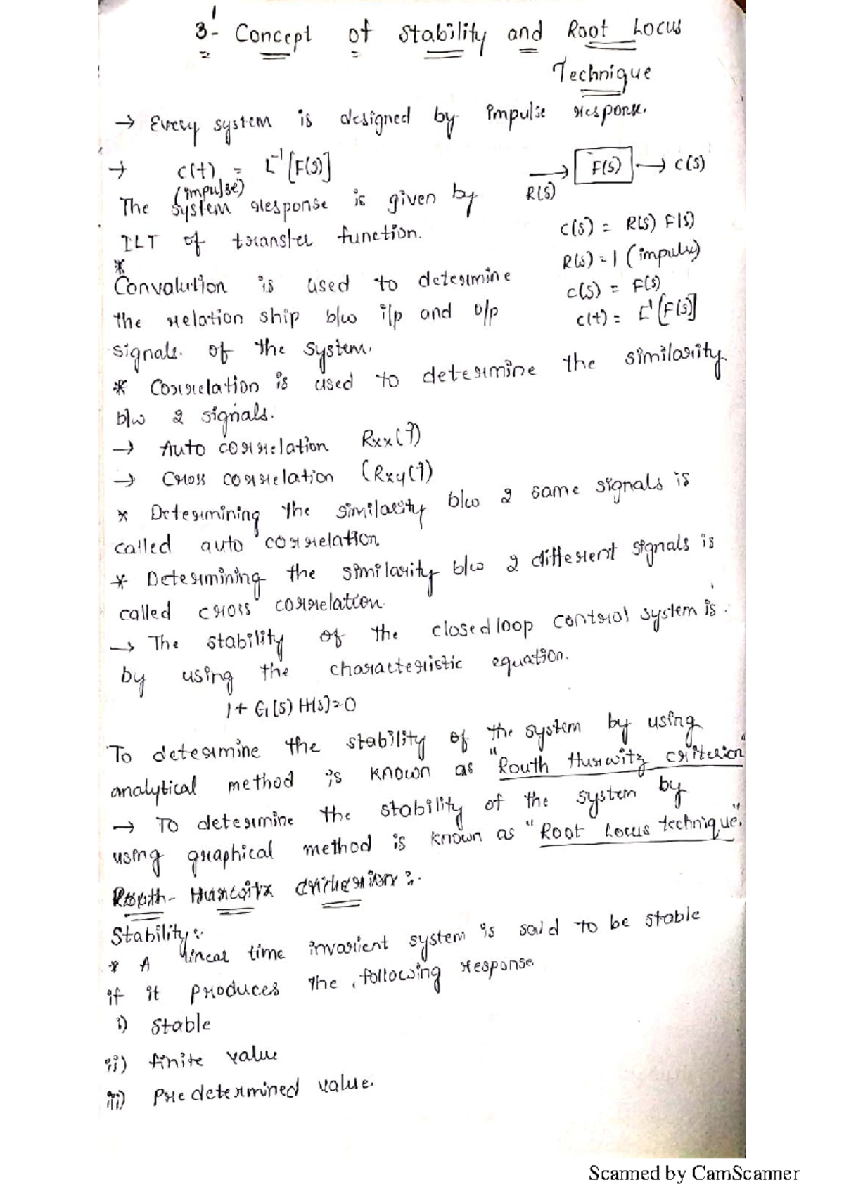 LCS- Unit-3 (Ref-2) - Lcs - Concept of stability and Root Locus N Technique Every system is ...