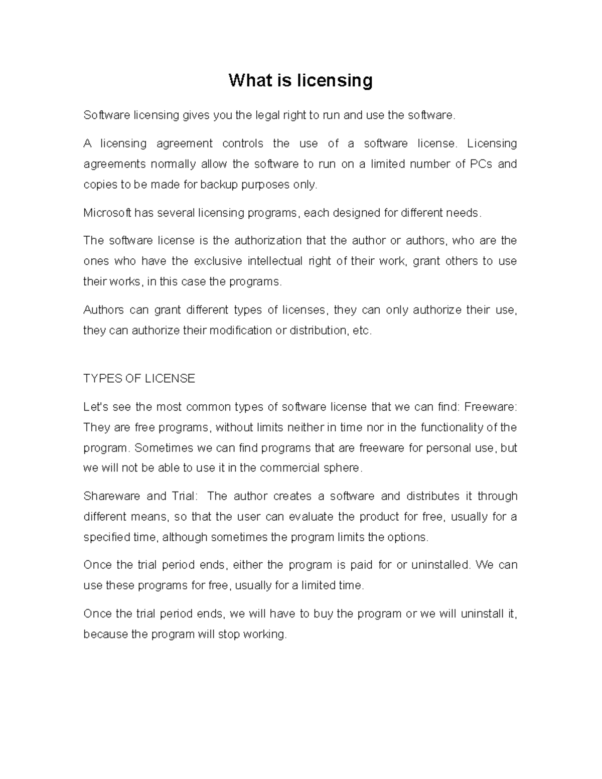 What is licensing - What is licensing Software licensing gives you the ...