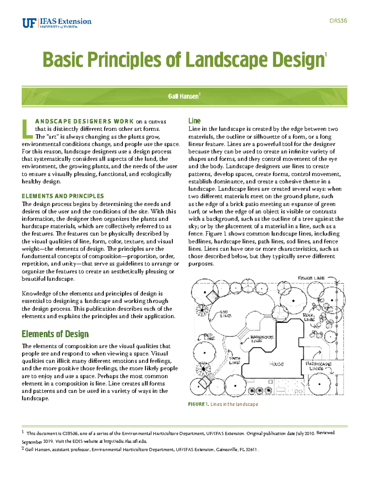 Landscape architeture principles - 1 This document is CIR536, one of a ...