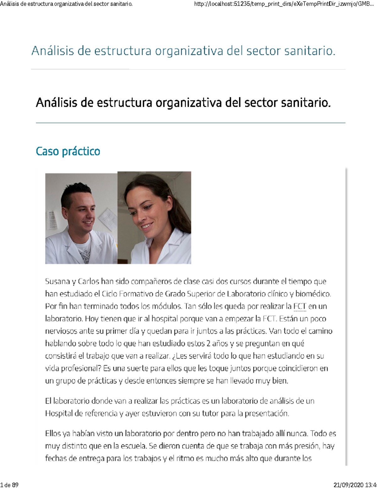Análisis de estructura organizativa del sector sanitario.pdf - Biología NM - Studocu