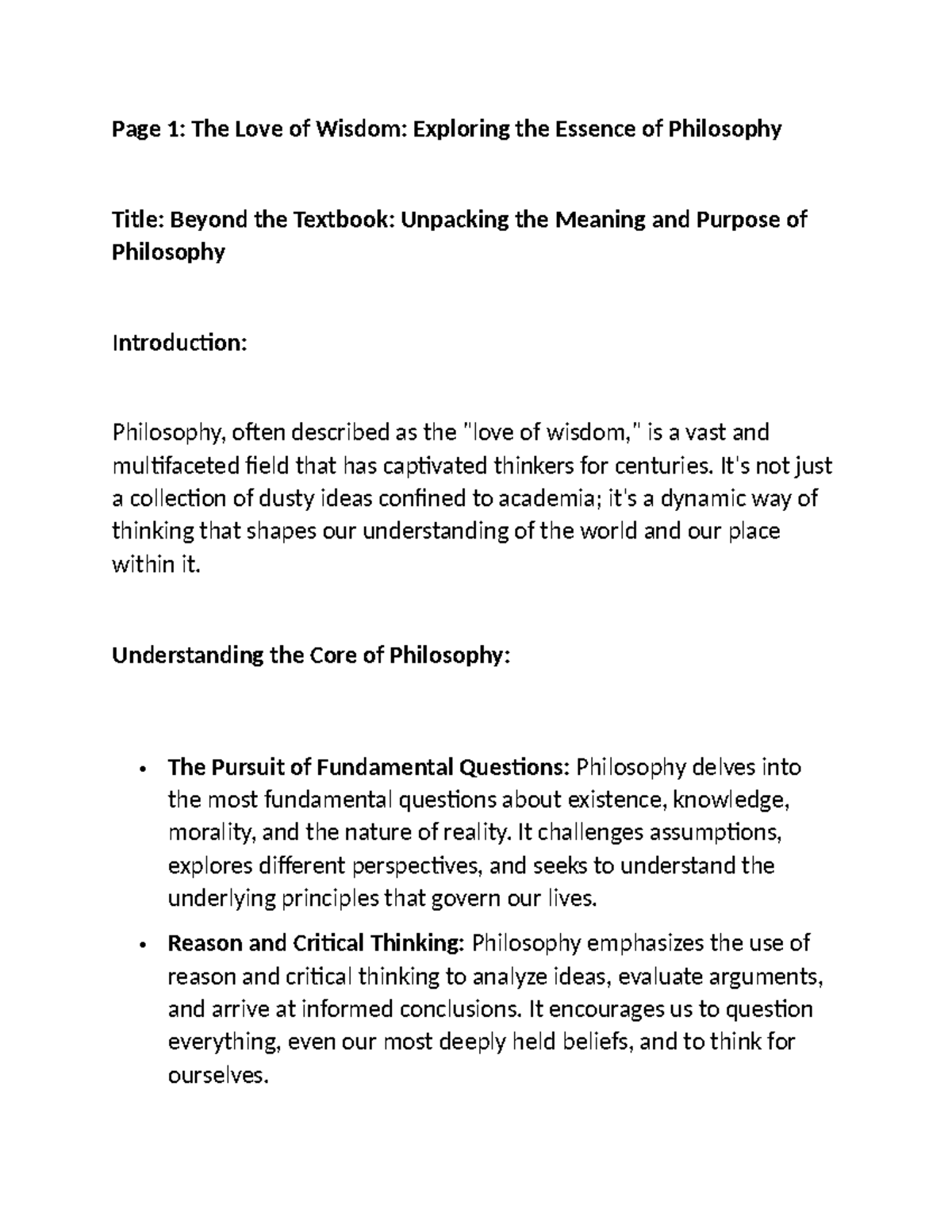 Philo - Page 1: The Love of Wisdom: Exploring the Essence of Philosophy ...