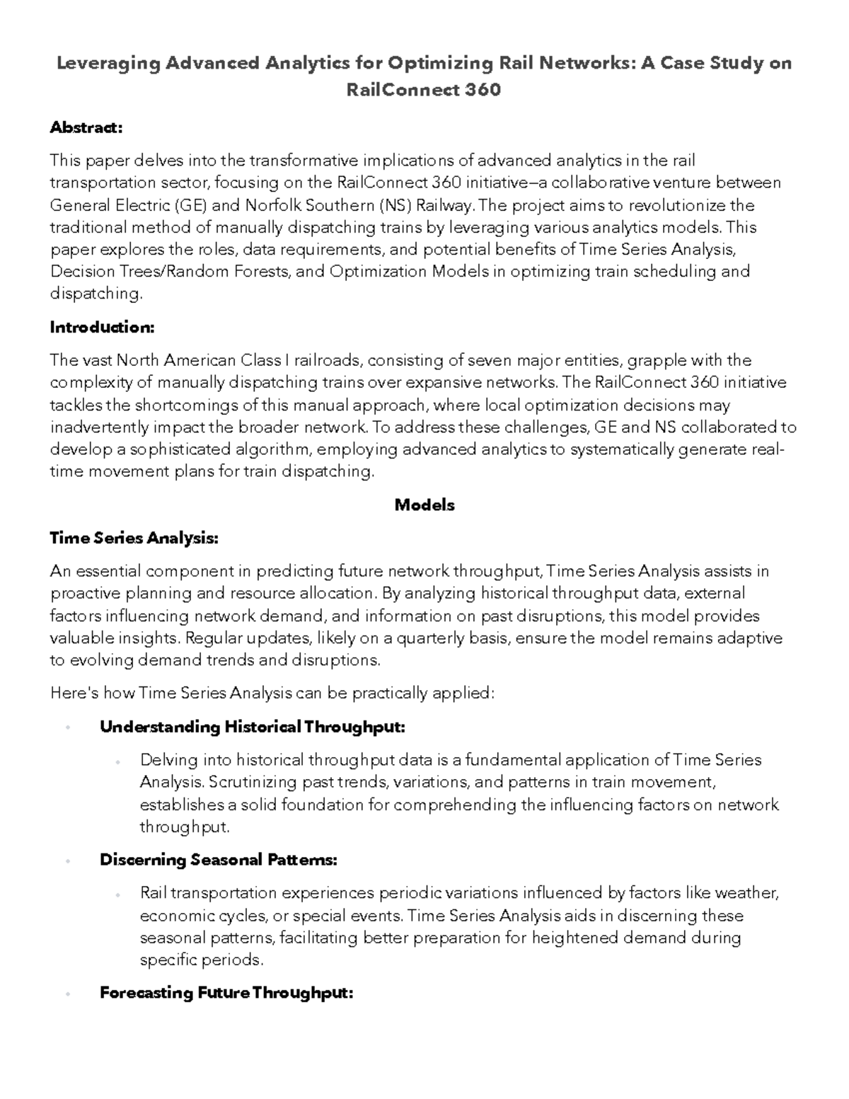 Course Project ISYE6501 - Leveraging Advanced Analytics for Optimizing Rail Networks: A Case ...