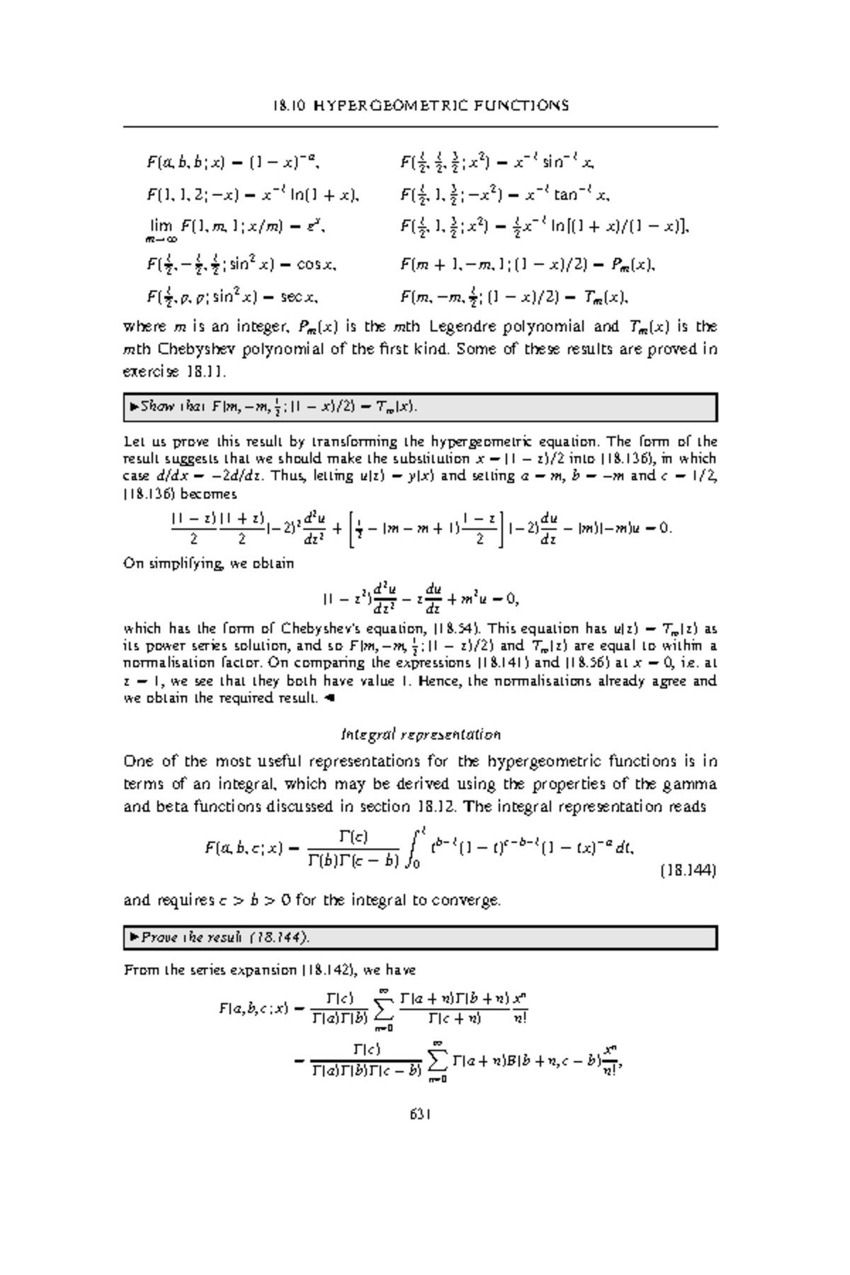 Physics Engineering (53) - 18 HYPERGEOMETRIC FUNCTIONS F(a, b, b; x ...